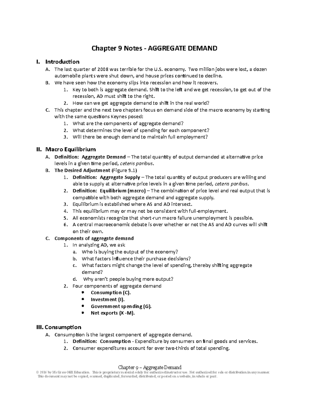 Chapter 9 Notes Accessible - Chapter 9 Notes - AGGREGATE DEMAND I ...