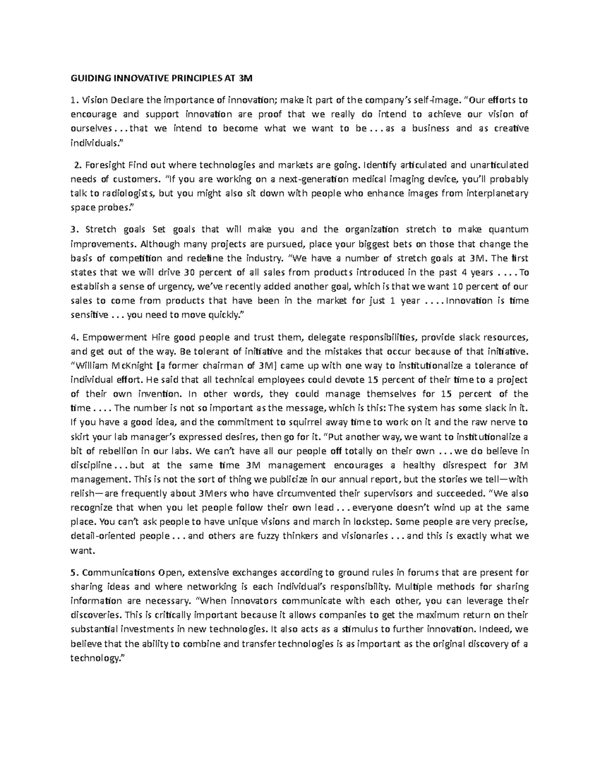 Guiding Innovative Principles AT 3M - GUIDING INNOVATIVE PRINCIPLES AT ...