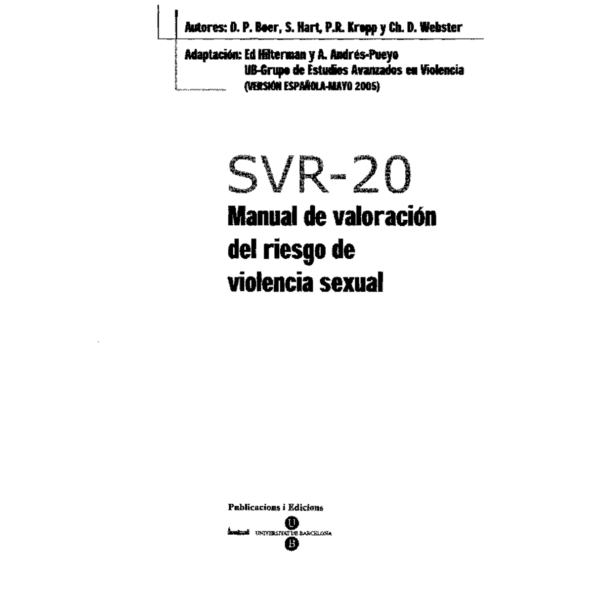 Test SVR - Test SVR - Autores:D. P. Boerr S. Hart, P. Ir." YCIL D ...