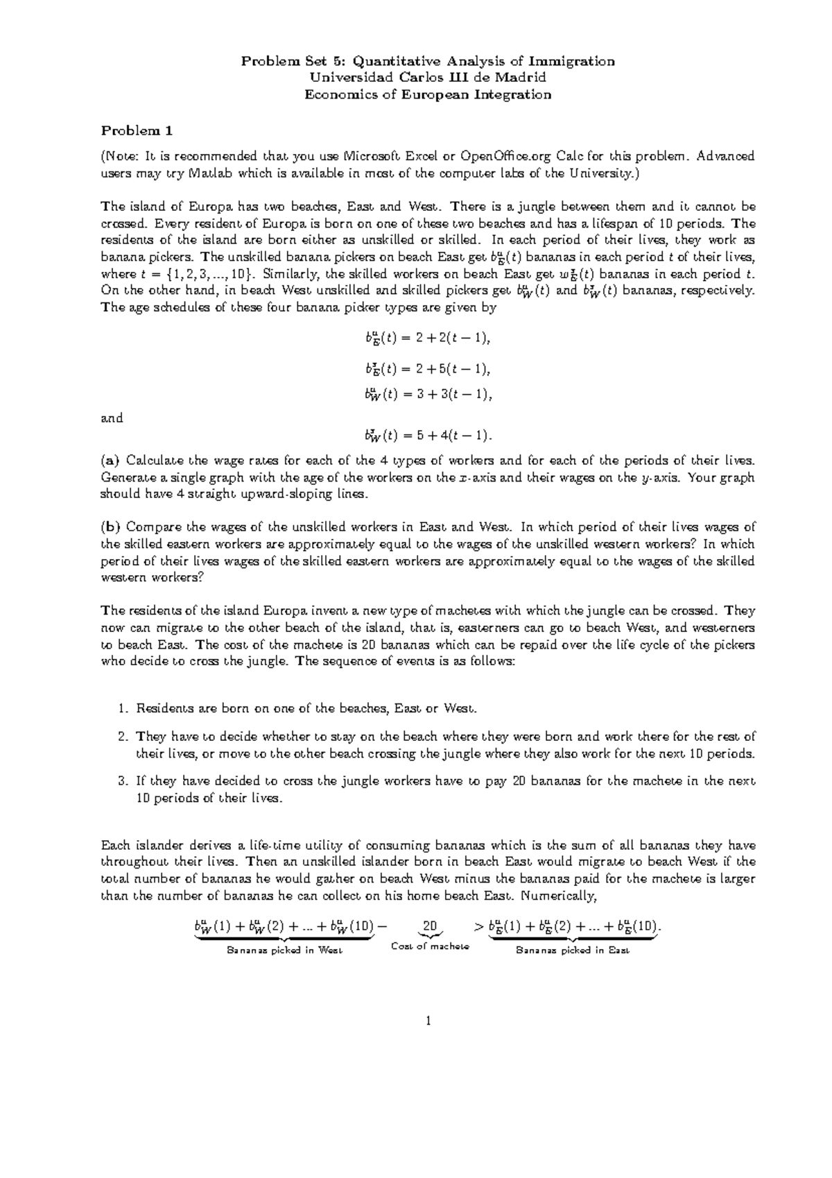 Problem Set 5 - Immigration - Problem Set 5: Quantitative Analysis of Immigration Universidad ...
