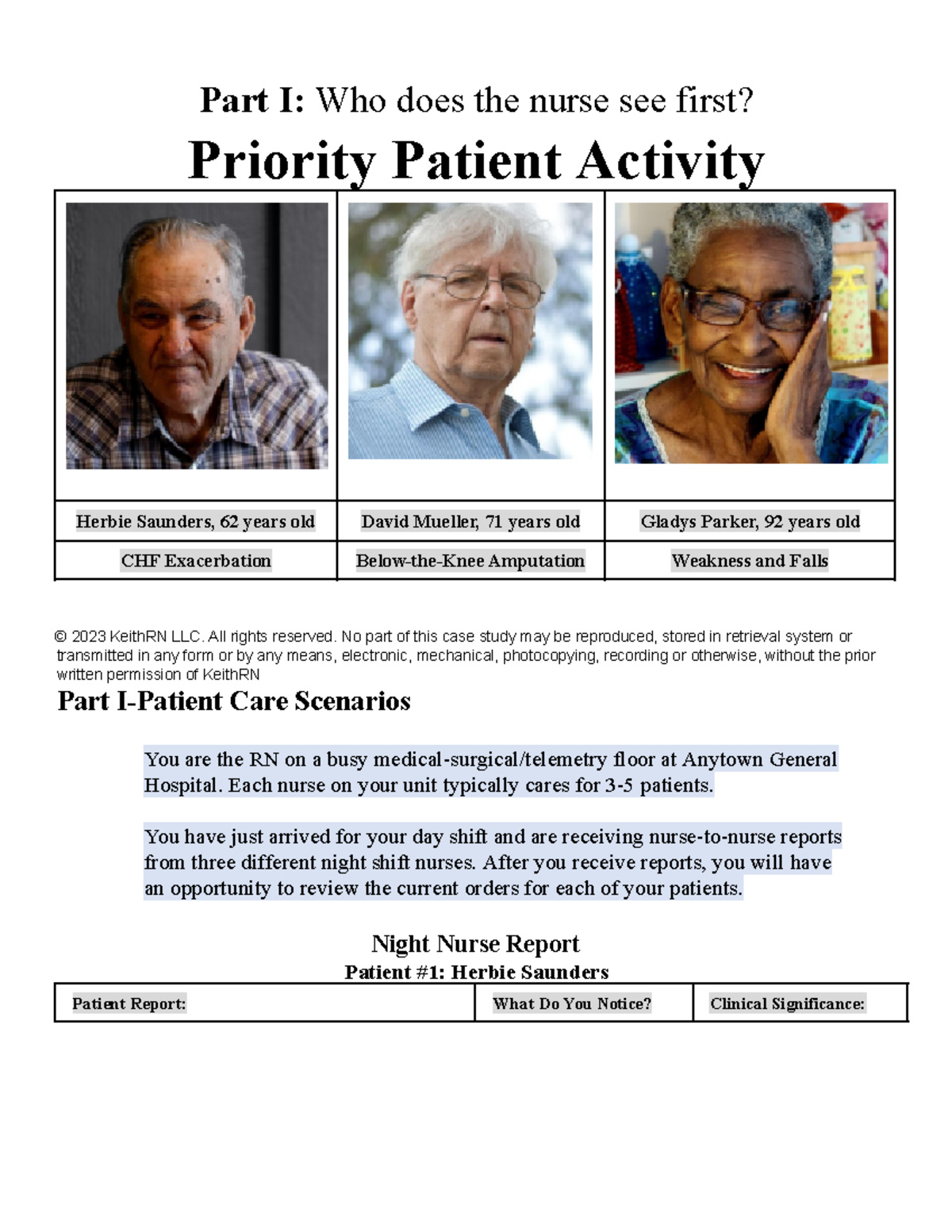 Module 4 - priority patient activity part I KeithRN - Part I: Who does ...