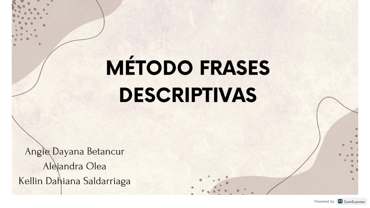 Metodo De Frases Descriptivas Ejemplo Actualizado Diciembre 2022 ...