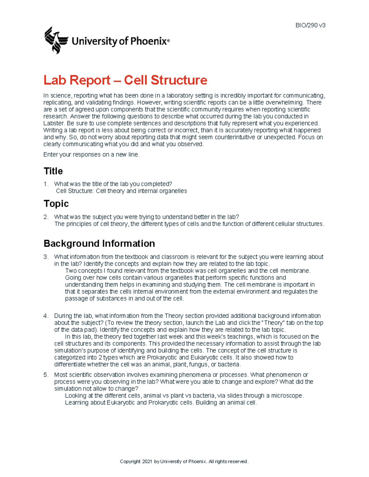 Cori Guthrie Marcucci wk2 the cell structure lab report - BIO/290 v Lab ...