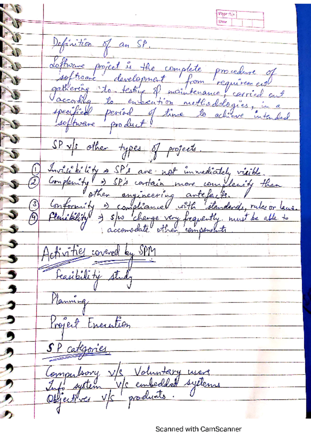 SPM rough notes - b tech - Studocu