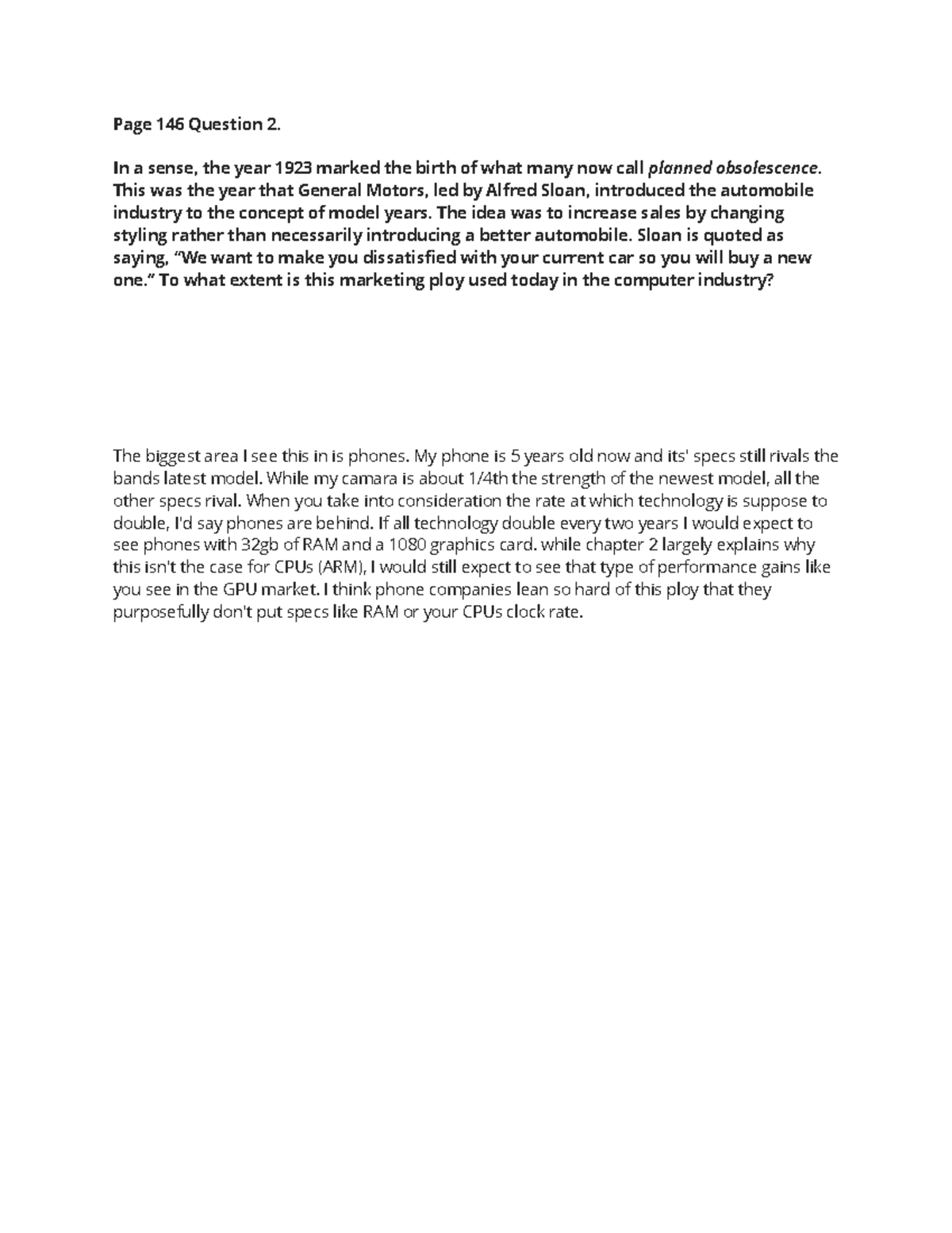 Doc2 - in class assignment and discussion - Page 146 Question 2. In a ...