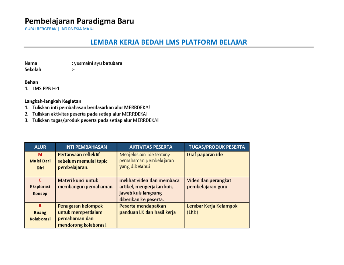 LK Bedah LMS - ppg prajabatan - Pembelajaran Paradigma Baru GURU ...