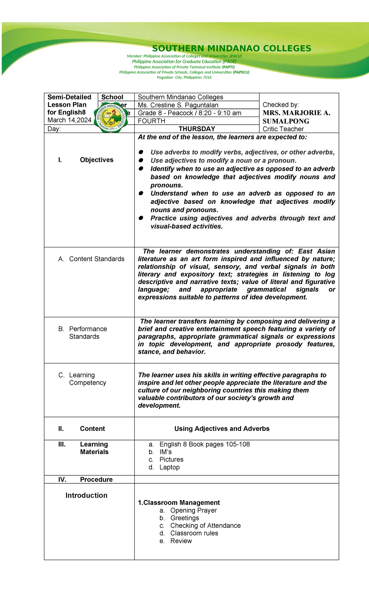 Jaylah-LP - AFF - SOUTHERN MINDANAO COLLEGES Member: Philippine ...