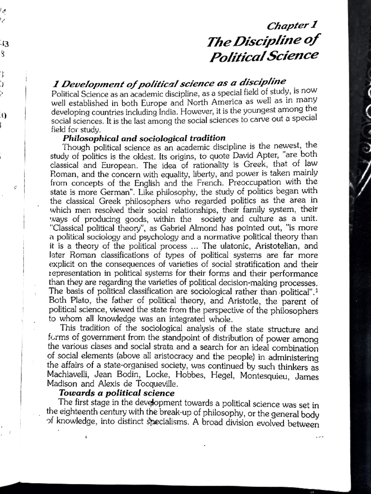The Decipline of Political Science - $ ) Chapter The Disciplineof ...