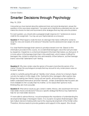 [Solved] Touchstone 4 Mindset SCENARIO Mark works with Monica and Jennifer - Intro to Psychology ...