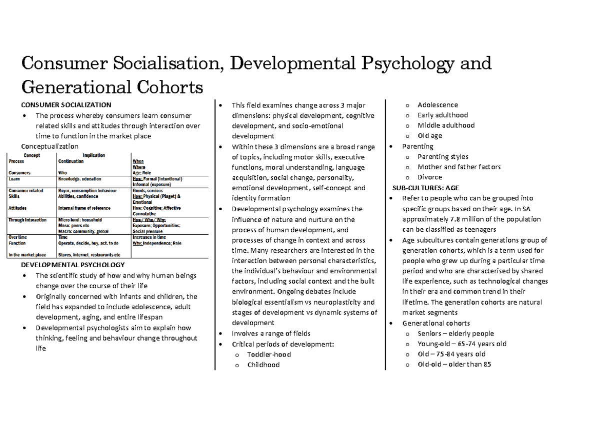 Consumer Socialisation - Many researchers are interested in the ...