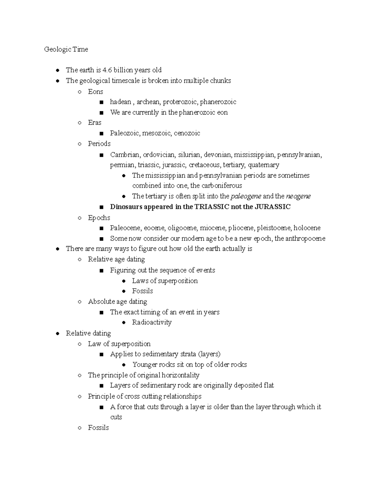 Geologic Time - Lecture notes 6 - Geologic Time The earth is 4 billion ...