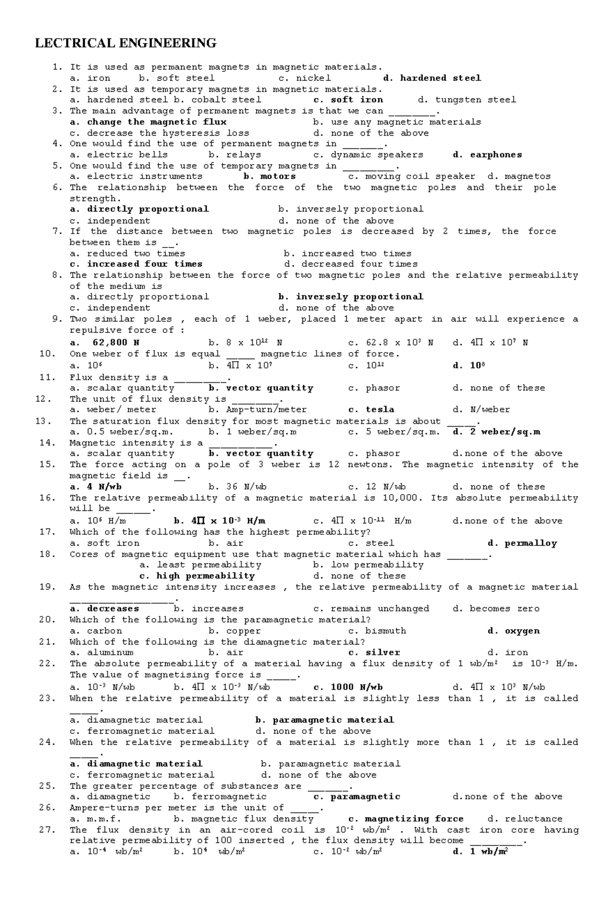 Electrical-engg-databank - LECTRICAL ENGINEERING It is used as ...
