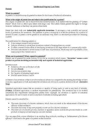 Intellectual Property Law Notes- Final - Intellectual Property Law ...
