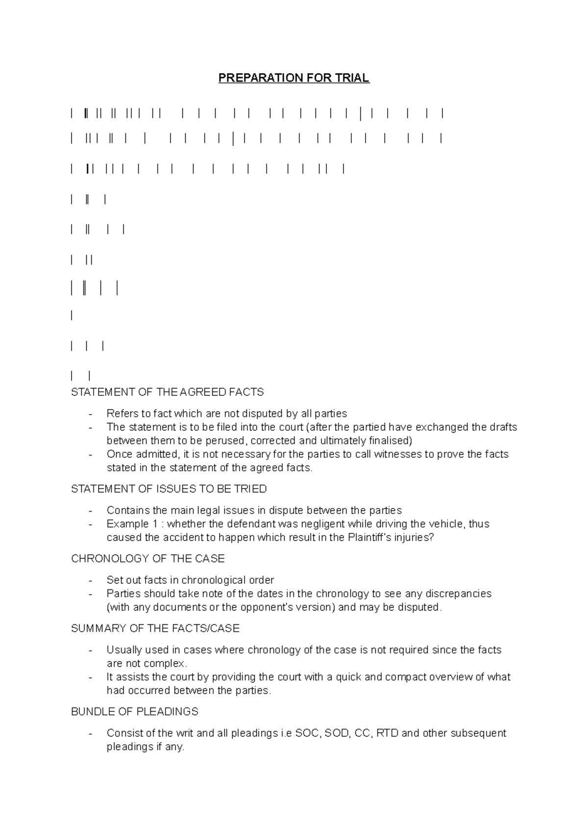 Cp2 Preparation FOR Trial - PREPARATION FOR TRIAL STATEMENT OF THE ...