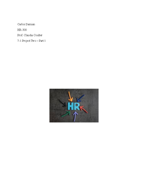 HRM-310 2-1 Assignment HR Inbox - Carlos D. Torres Jenny Creamer HRM-310 Employee and Labor ...