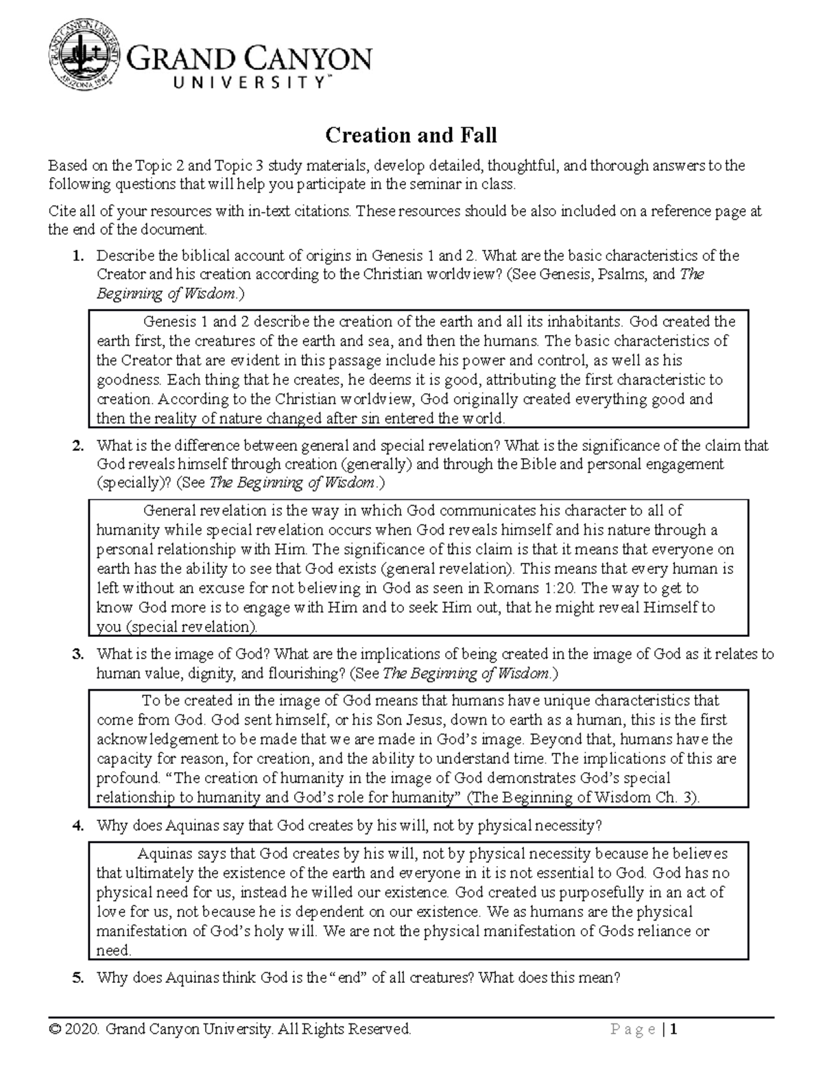 Creation and Fall - Creation and Fall Based on the Topic 2 and Topic 3 ...