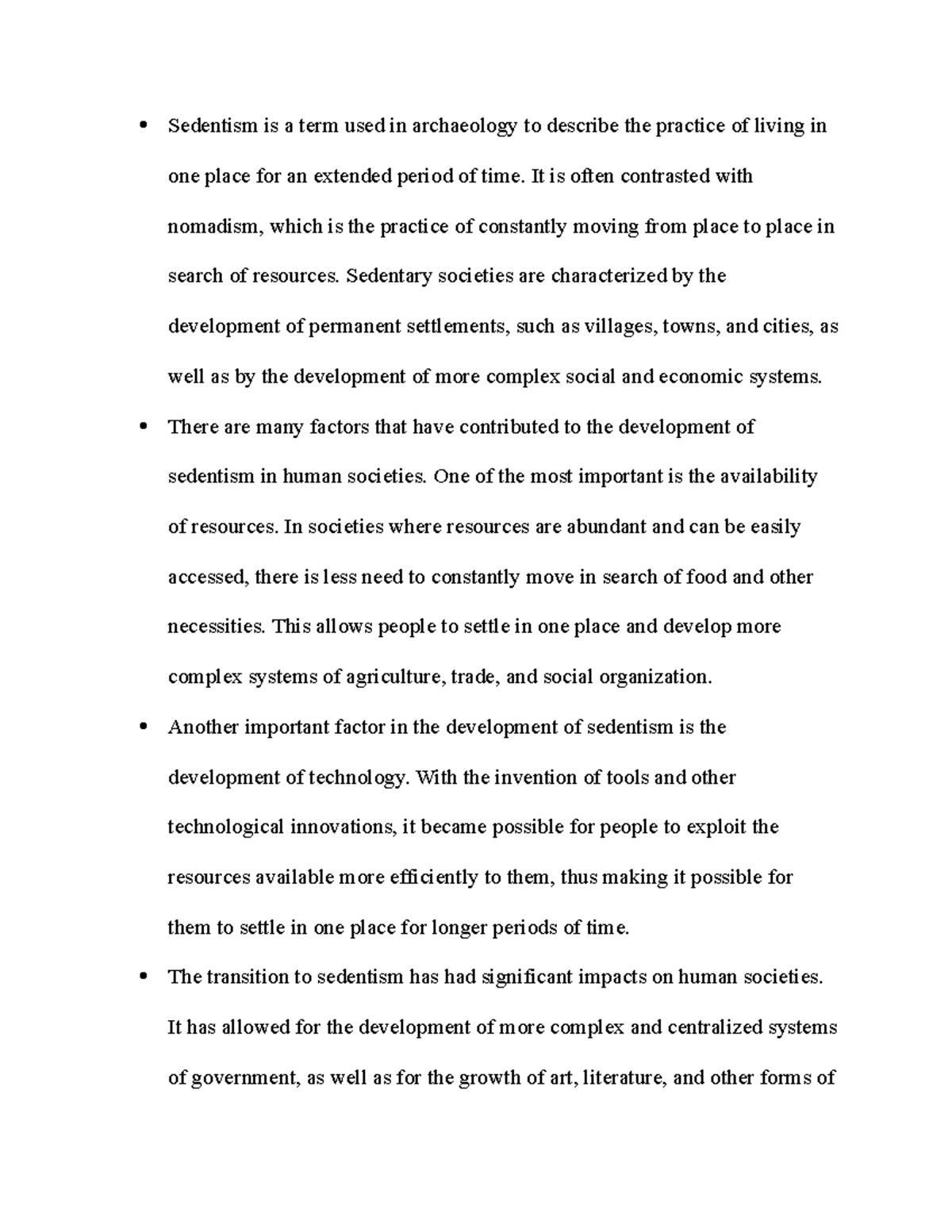 Sedentism and Domestication - Sedentism is a term used in archaeology ...