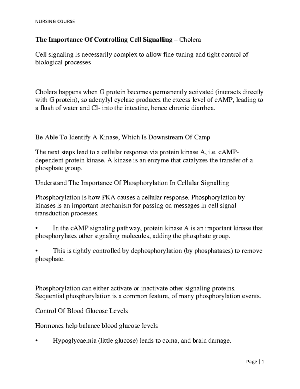 The Importance Of Controlling Cell Signalling – Cholera - Be Able To ...