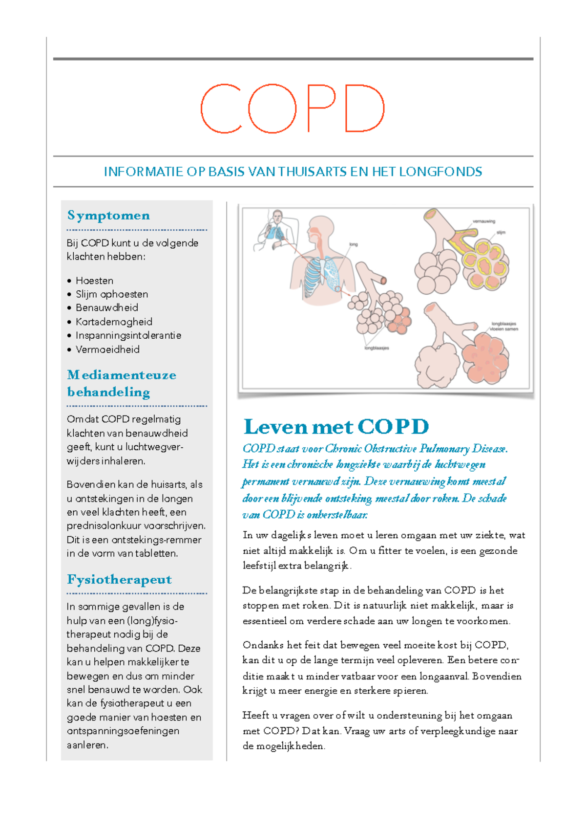 Poster LGB - Leven met COPD COPD staat voor Chronic Obstructive ...