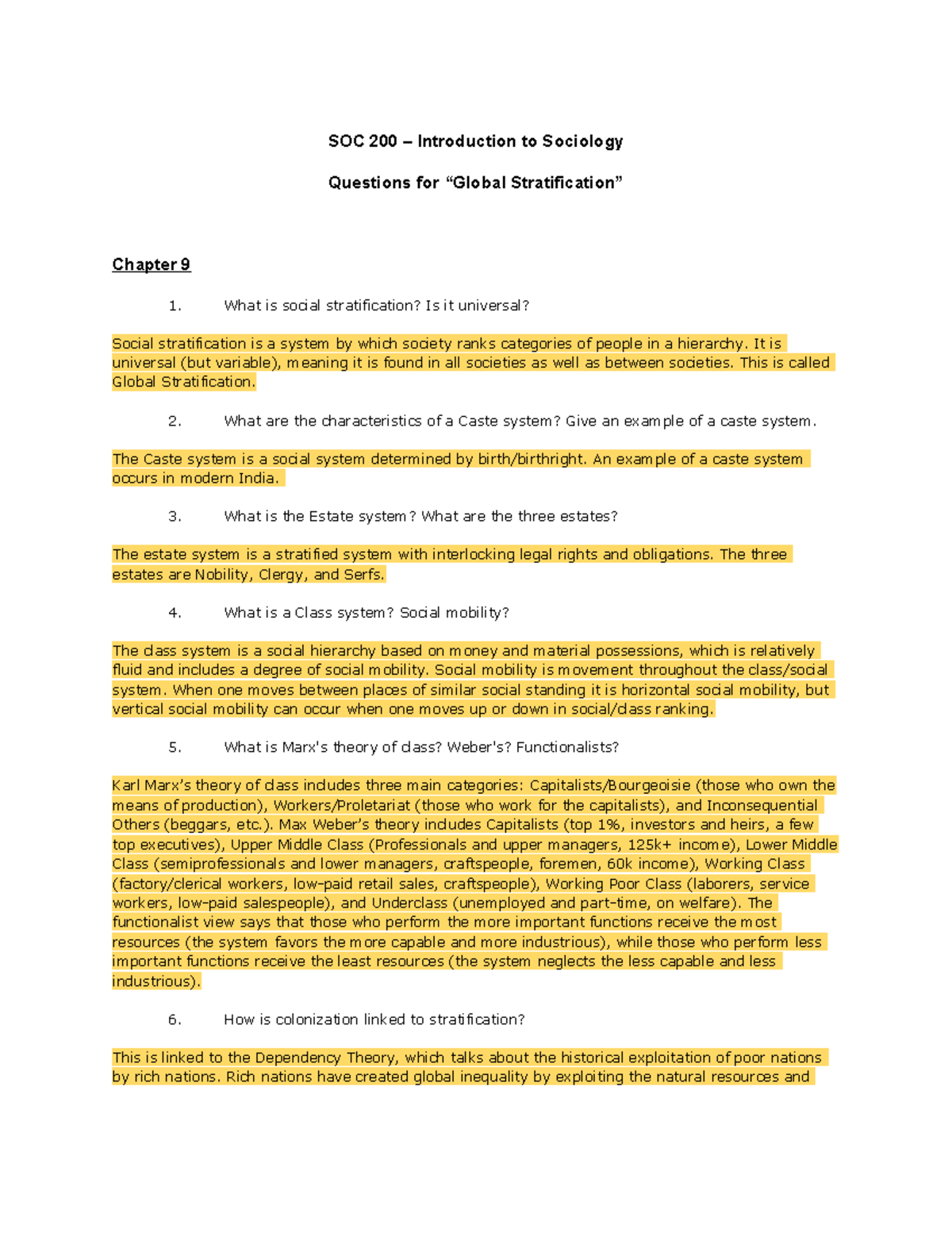 JSU Assignment 6 Sociology - SOC 200 – Introduction to Sociology ...