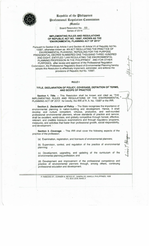 Hazardous Waste Identification on an Establishment - Republic of the ...