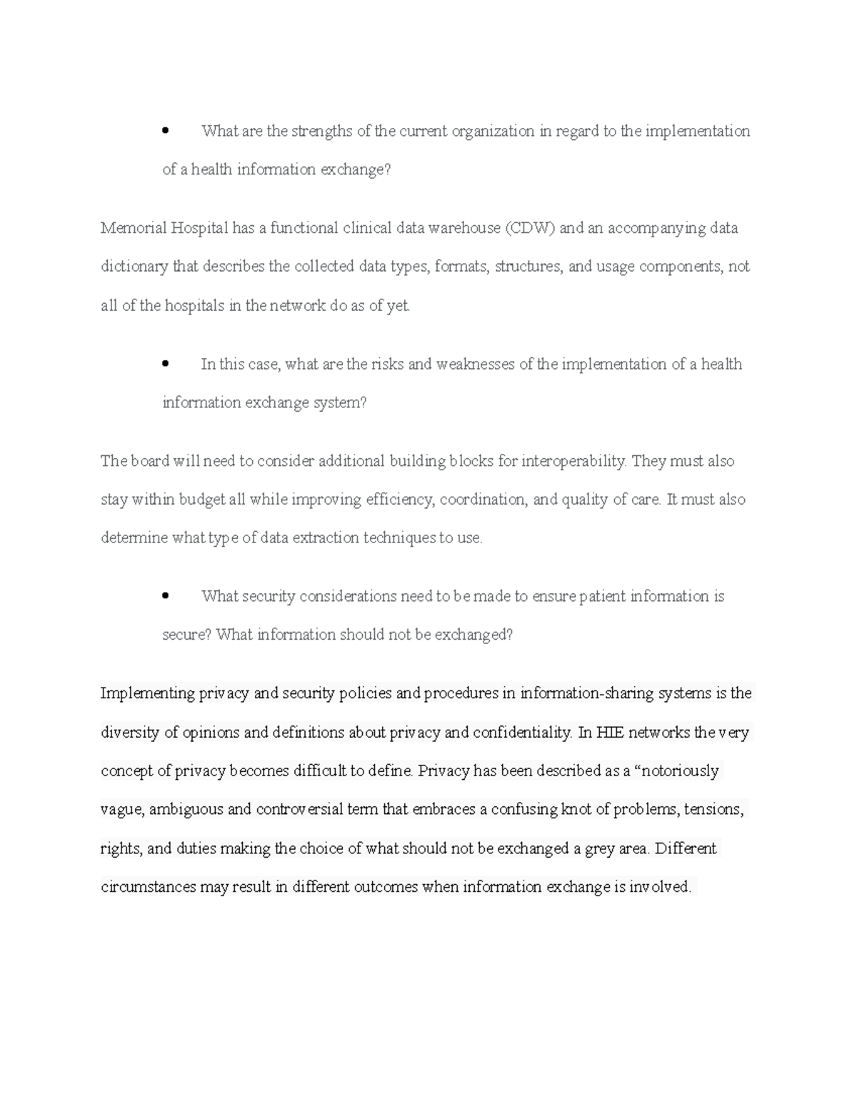 HIM 350 Module One Journal - What are the strengths of the current ...