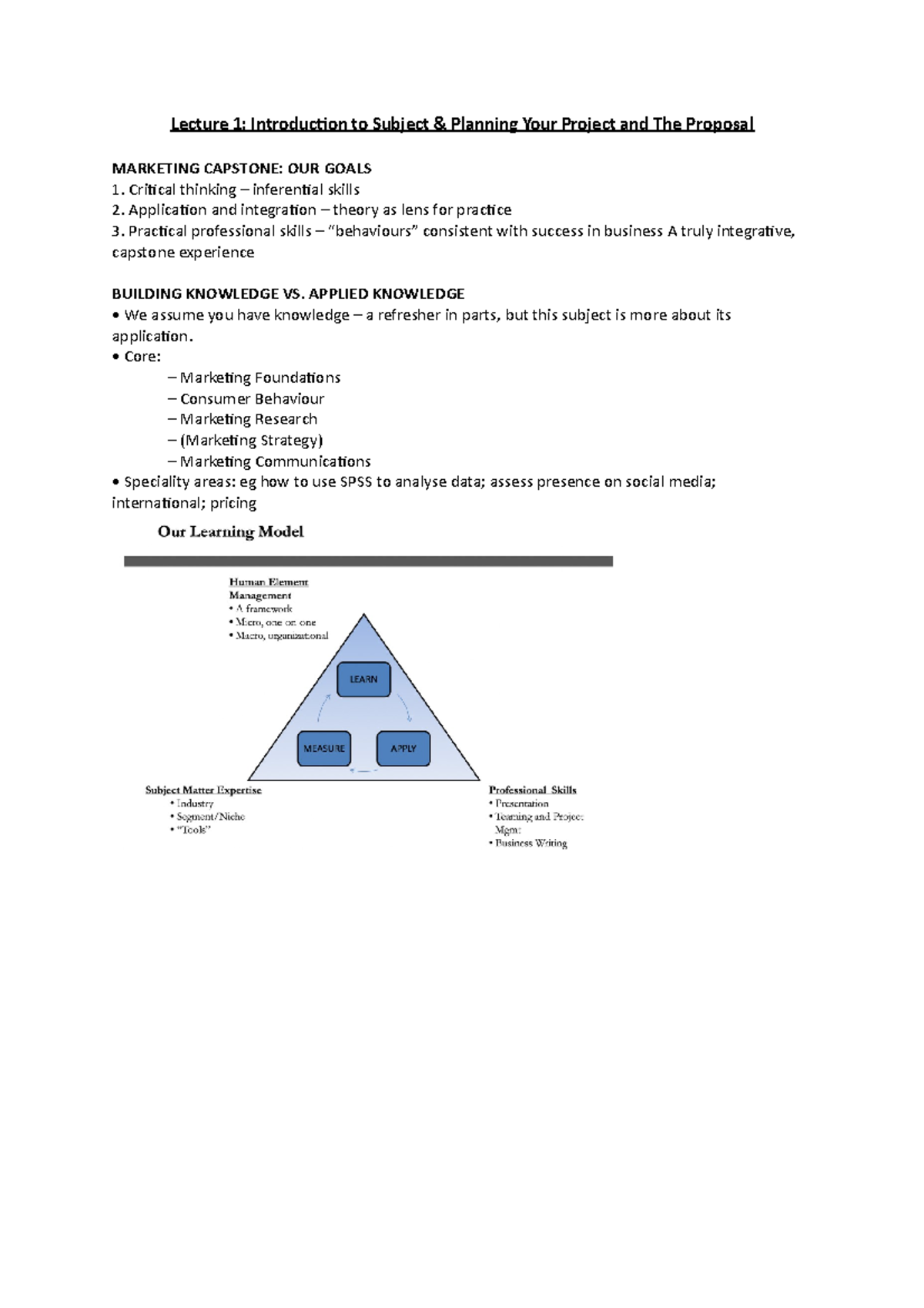 Lecture 1 - Introduction to Subject & Planning Your Project and The ...