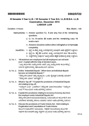 Labour Law-II - Question paper - Labour Laws - Studocu
