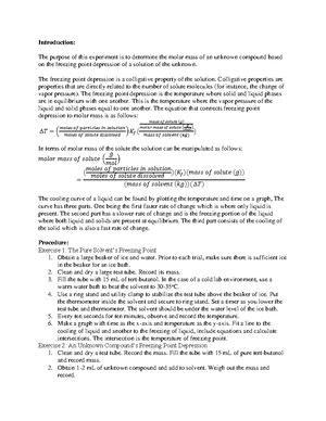 Experiment 23 - Post Lab - Experiment 23 Report Sheet Factors Affecting ...