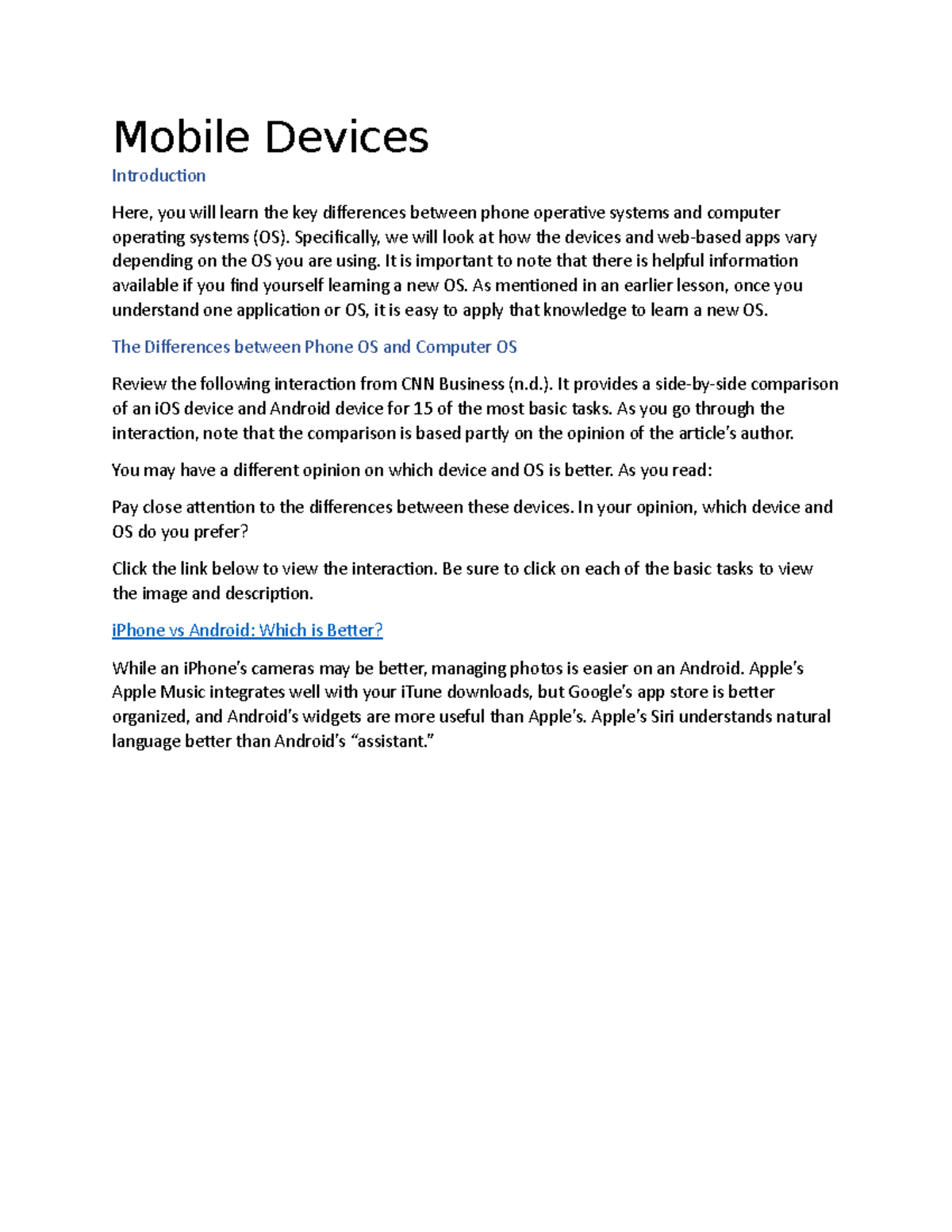 Mobile Devices - Mobile Devices Introduction Here, you will learn the ...