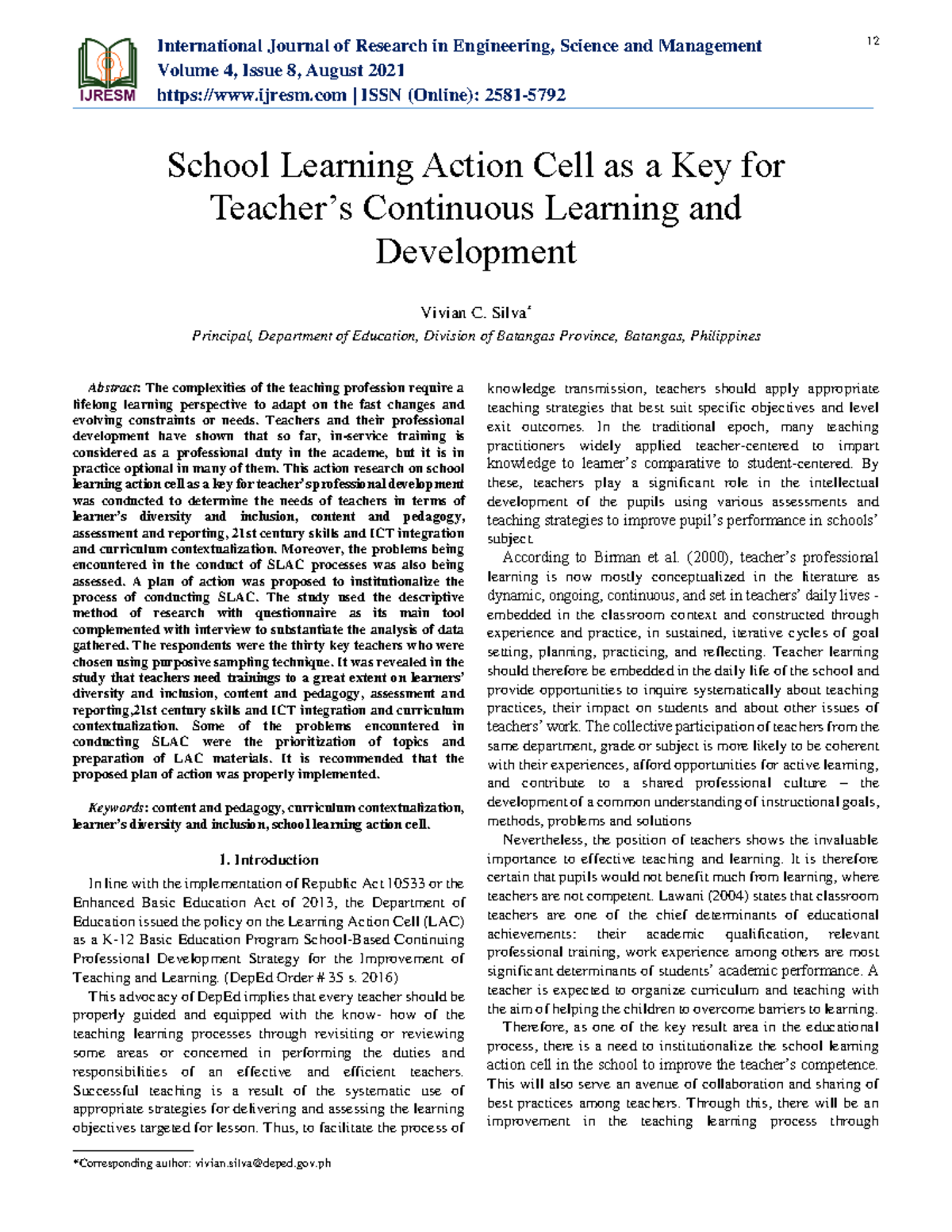 Ijresm V4 I8 3 - Yeah - International Journal of Research in ...