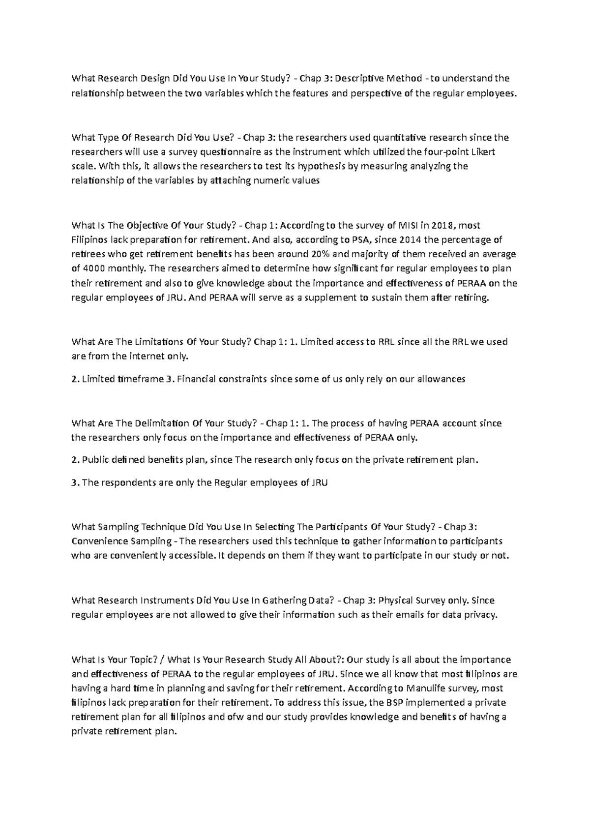 Thesis - What Research Design Did You Use In Your Study? - Chap 3 ...