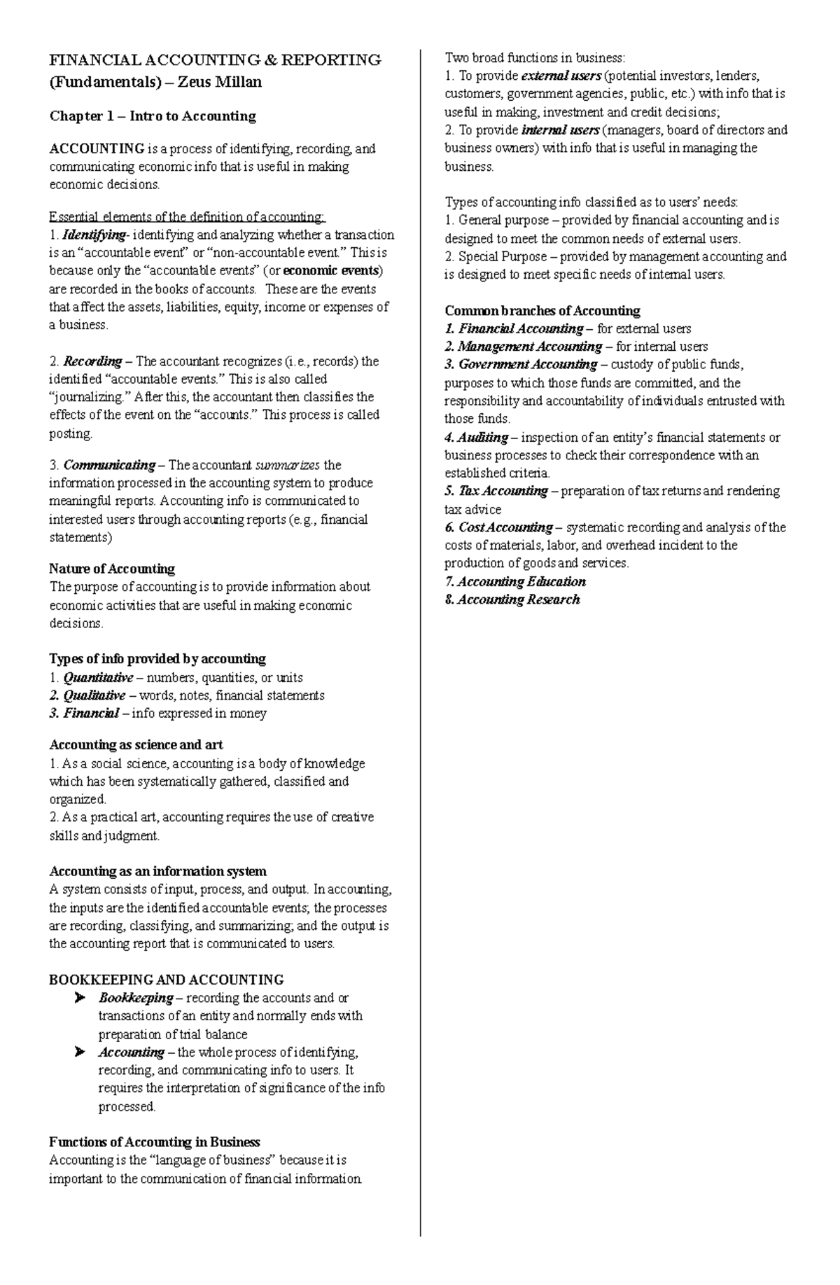 Financial Accounting - FINANCIAL ACCOUNTING & REPORTING (Fundamentals ...
