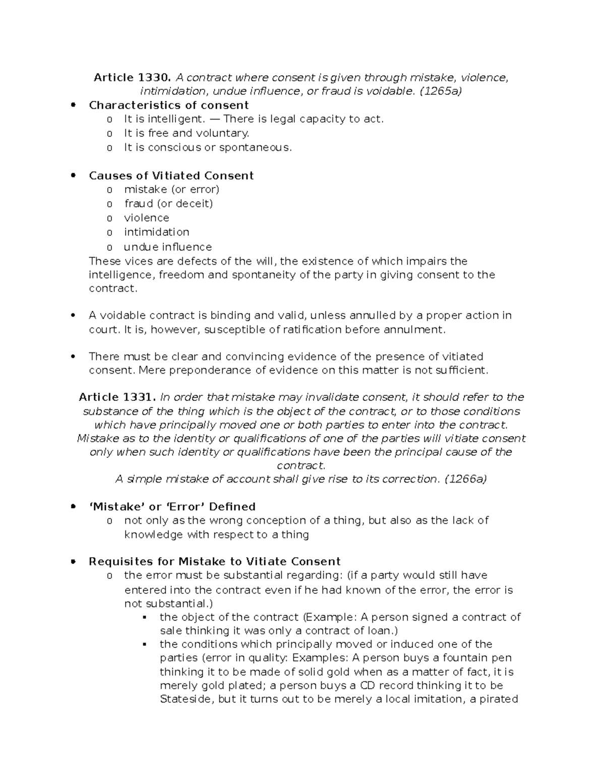 Article 1330 1355 - Article 1330. A contract where consent is given ...