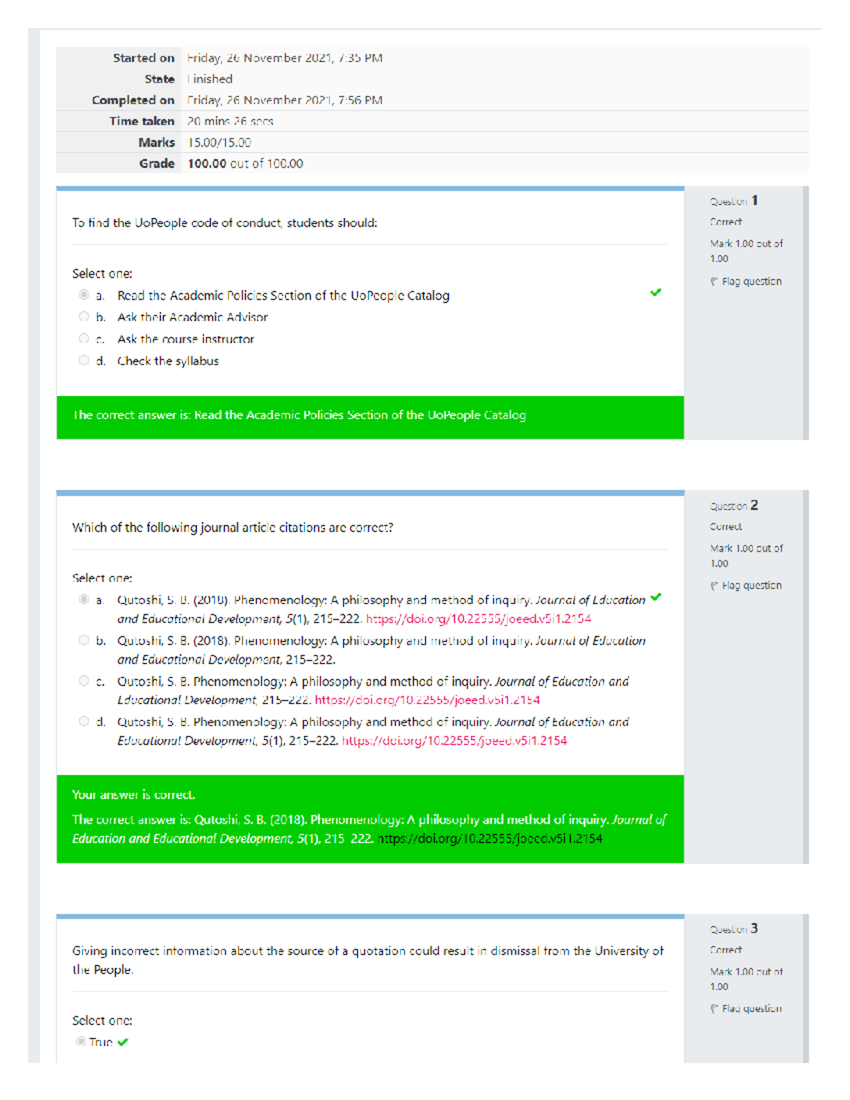 Graded Quiz Unit 3 - Started on Friday, 26 November 2021, 7:35 PM State ...