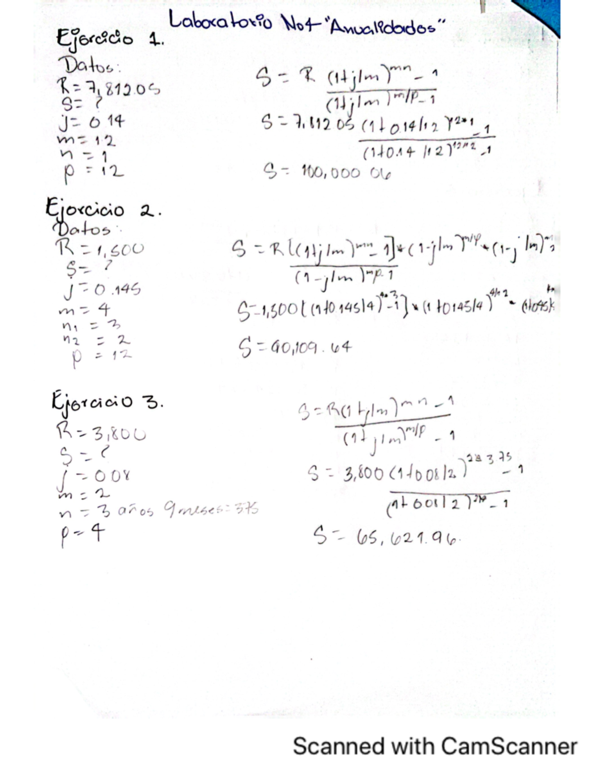 Laboratorio N.4 anualidades - matemática financiera - Studocu