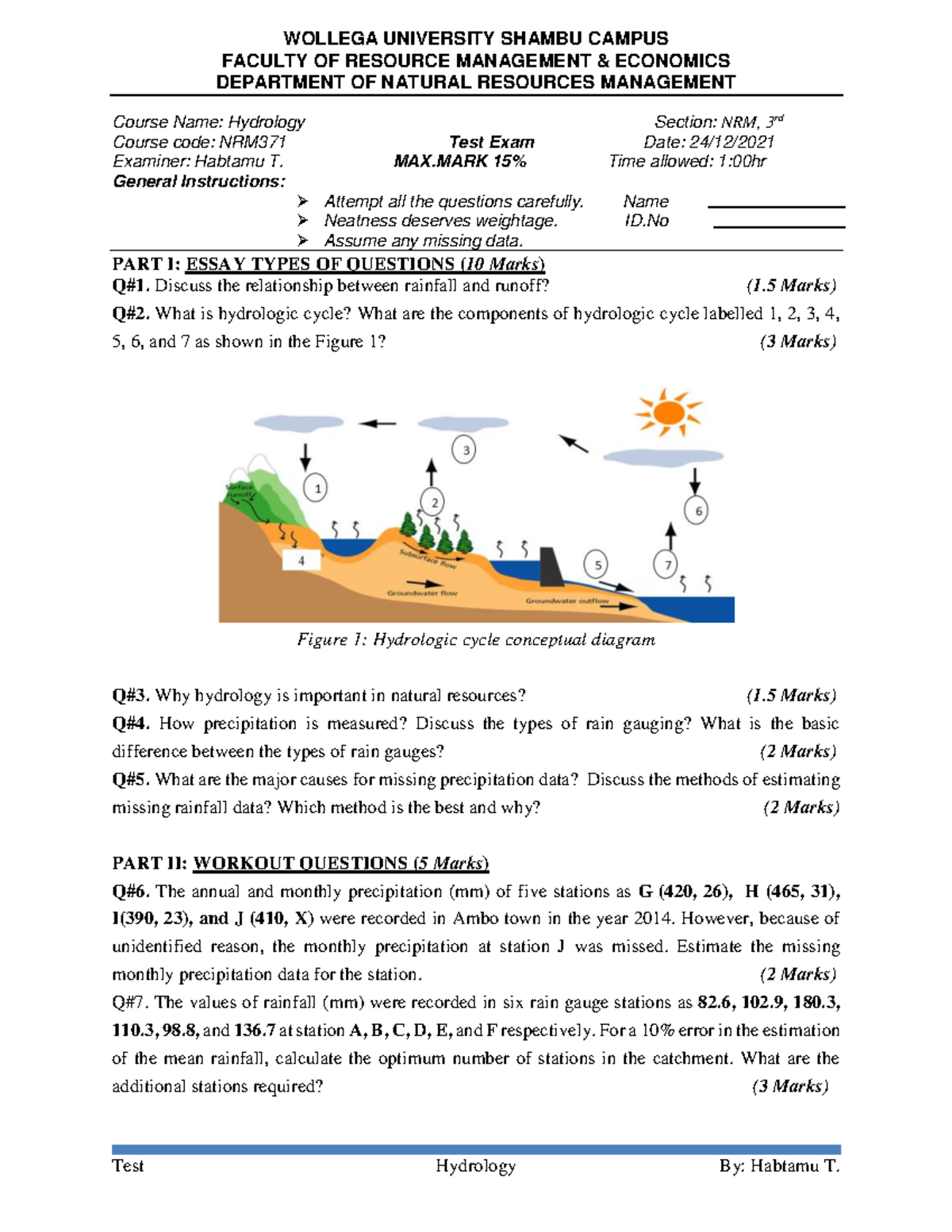 Test term - Hydrology is the science that encompasses the study of ...