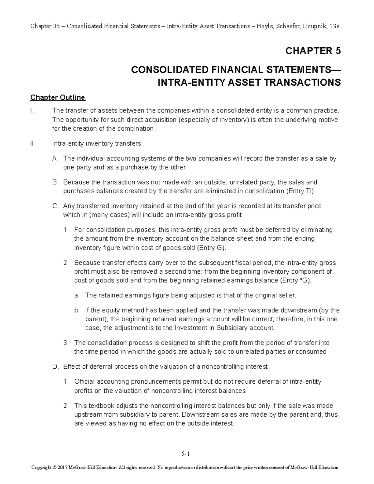 Chapter 5 IMSM 13th Ed - Lecture notes Chap 6 - CHAPTER 5 CONSOLIDATED ...