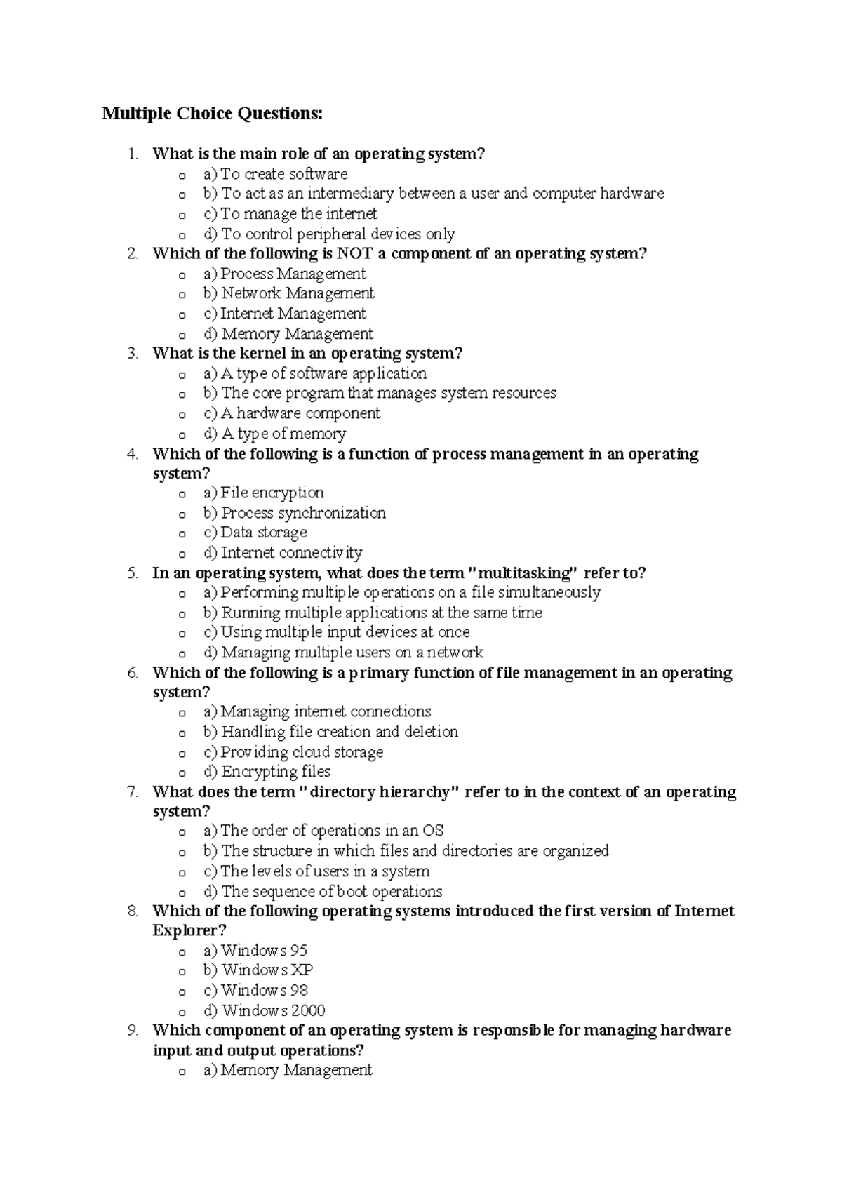 Unit 2 Multiple Choice Questions copy - Multiple Choice Questions: 1 ...