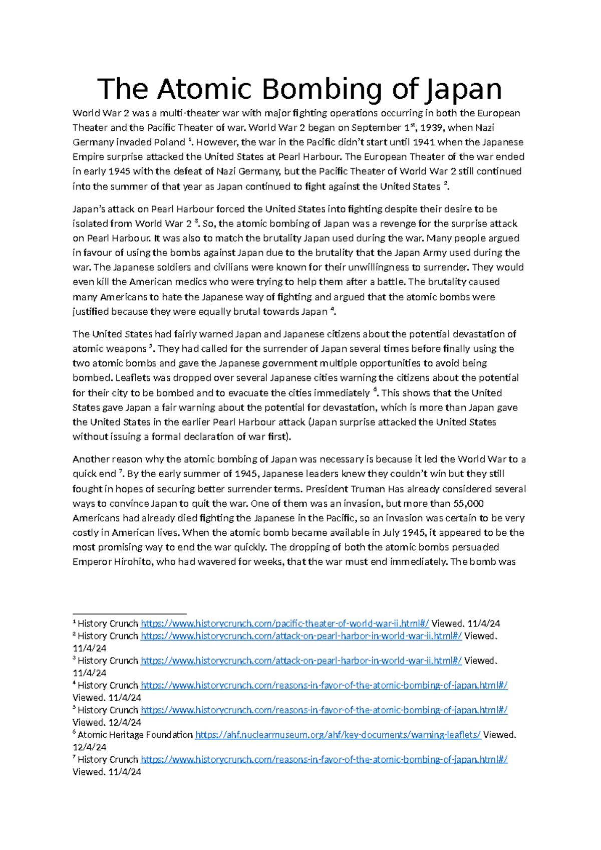 The Atomic Bombing of Japan - The Atomic Bombing of Japan World War 2 ...