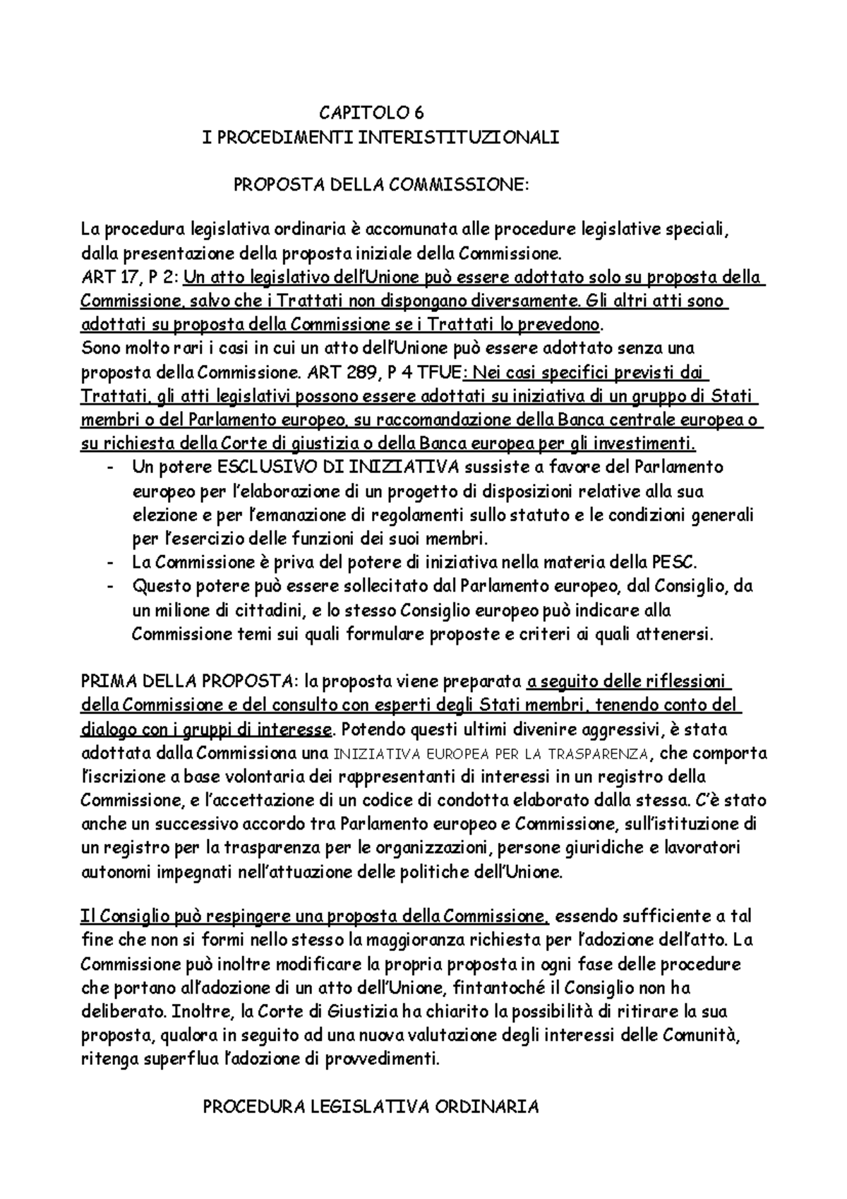 I Procedimenti Interistuzionali - CAPITOLO 6 I PROCEDIMENTI ...