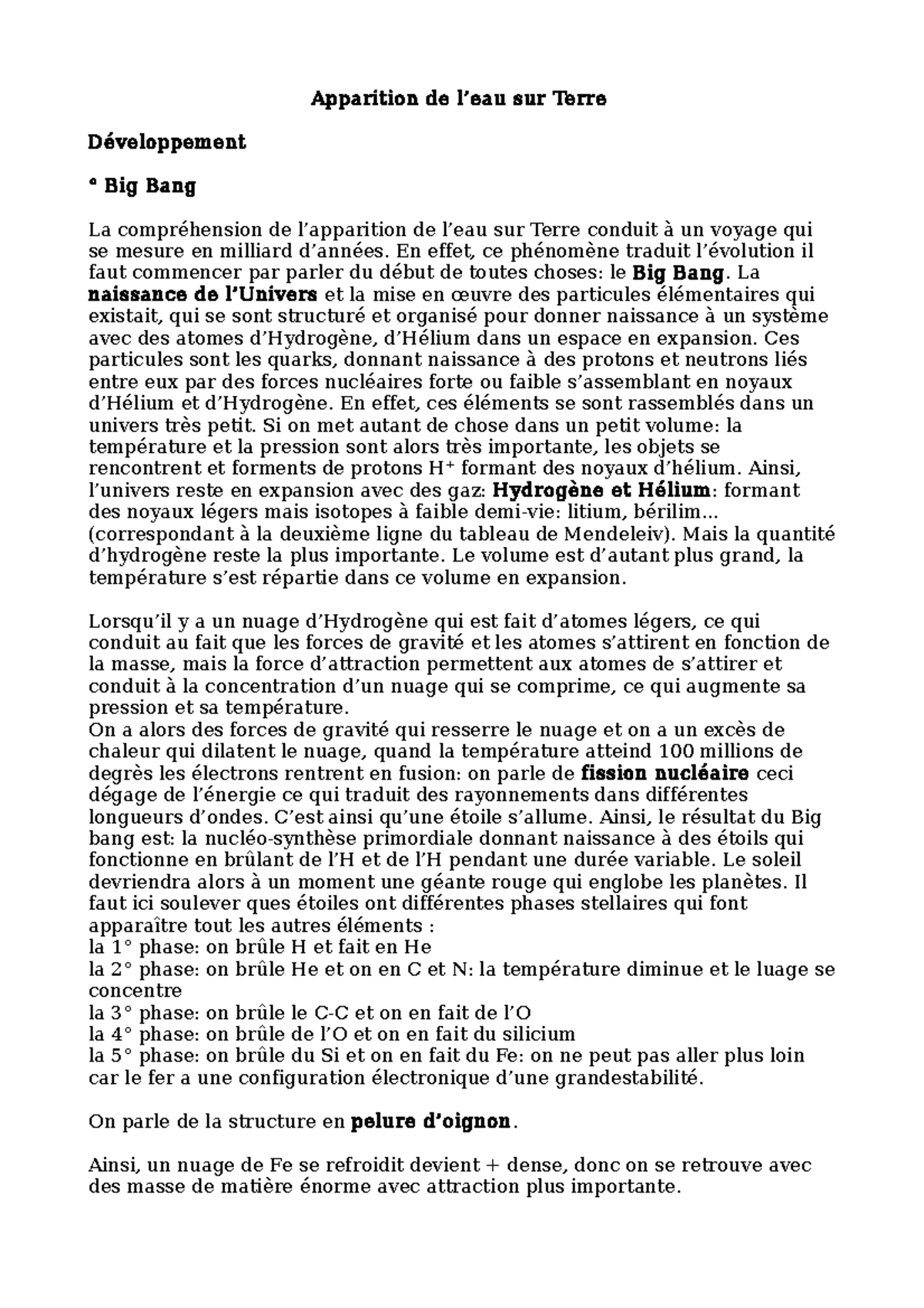 Apparition de l'eau sur Terre Planète Terre et enveloppe fluide ...