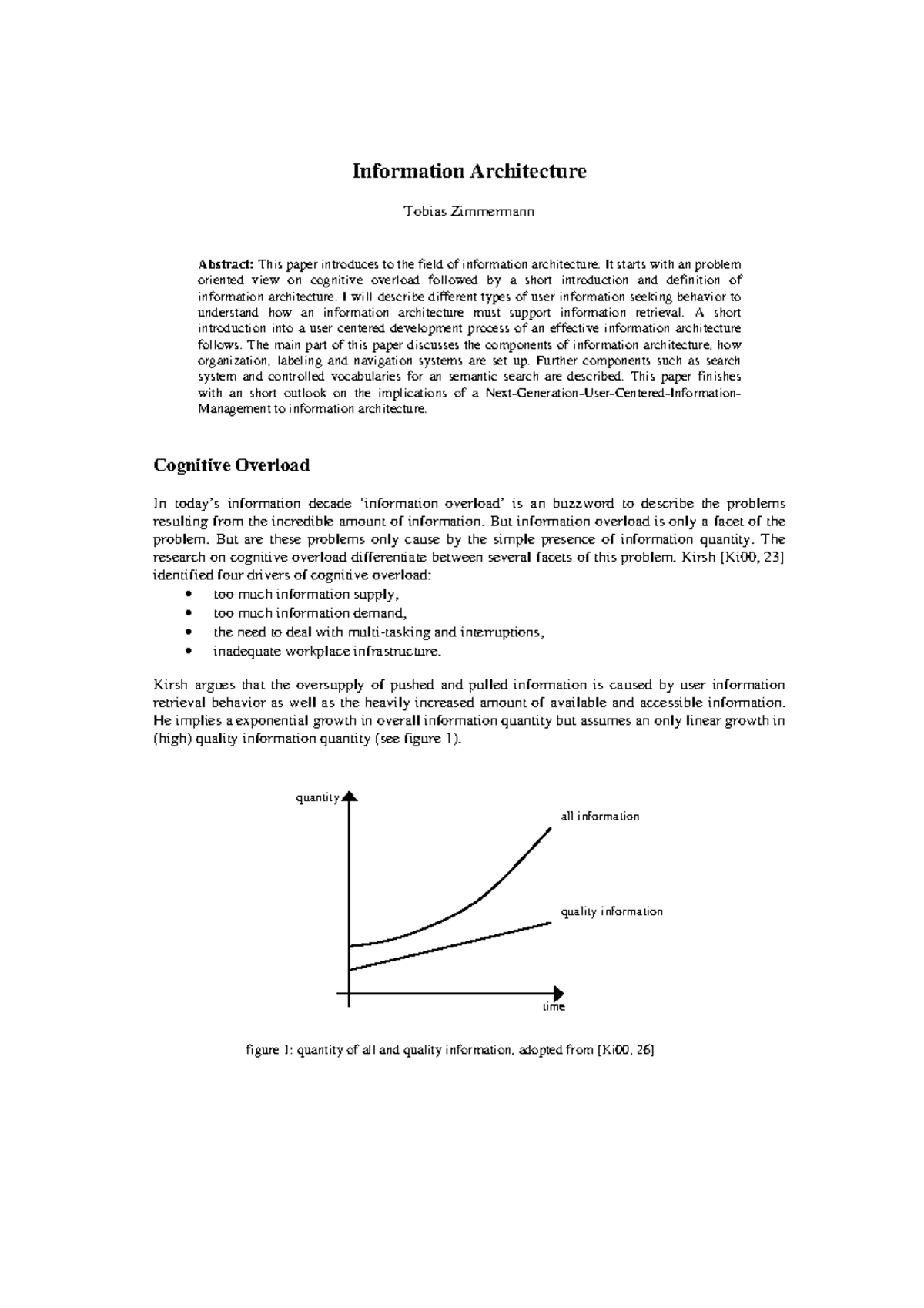 Information Architecture - It starts with an problem oriented view on cognitive overload ...