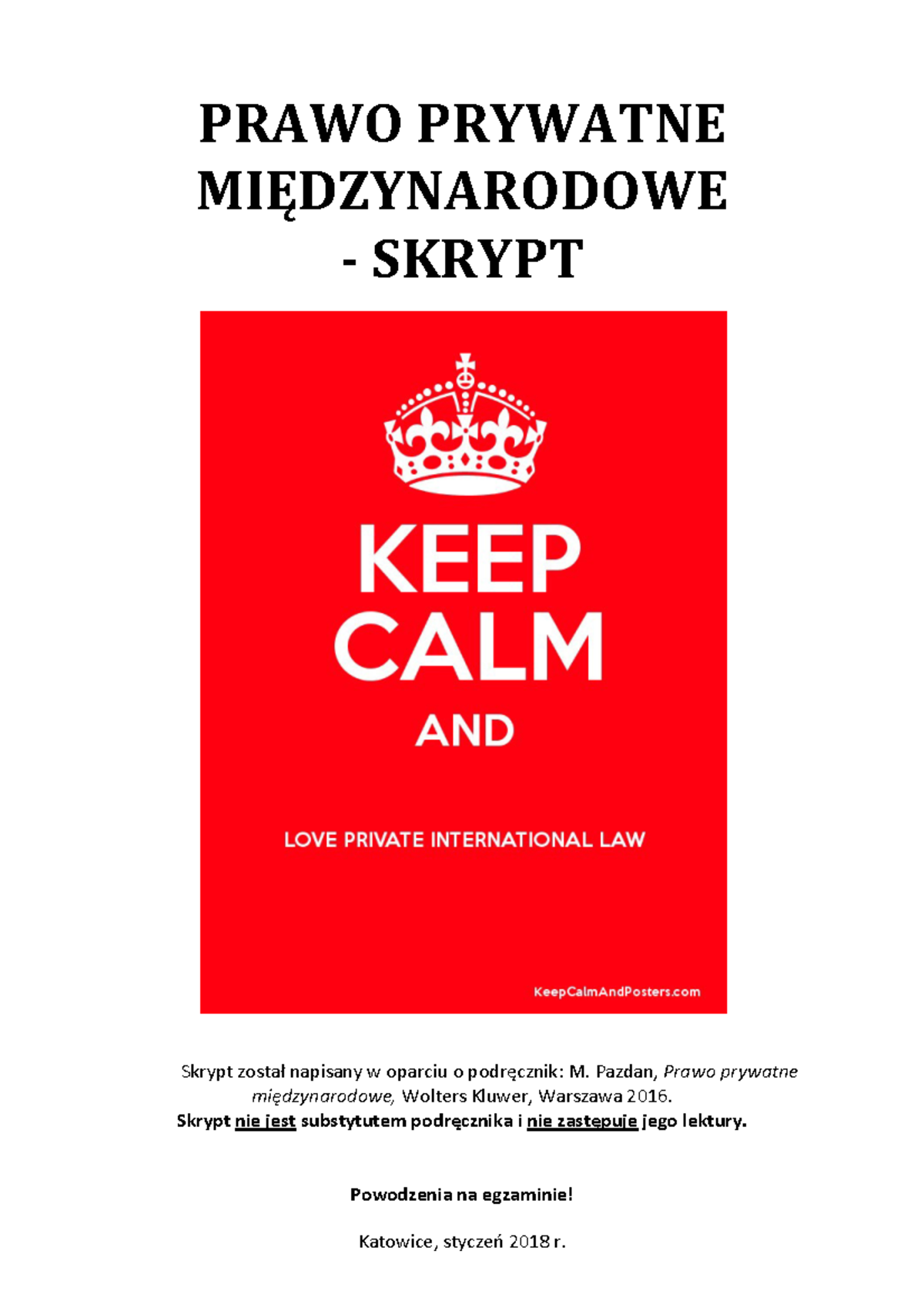 PPM-skrypt - sdfsd - Katowice, styczeń 2018 r. PRAWO PRYWATNE MIĘDZYNARODOWE - SKRYPT Skrypt ...