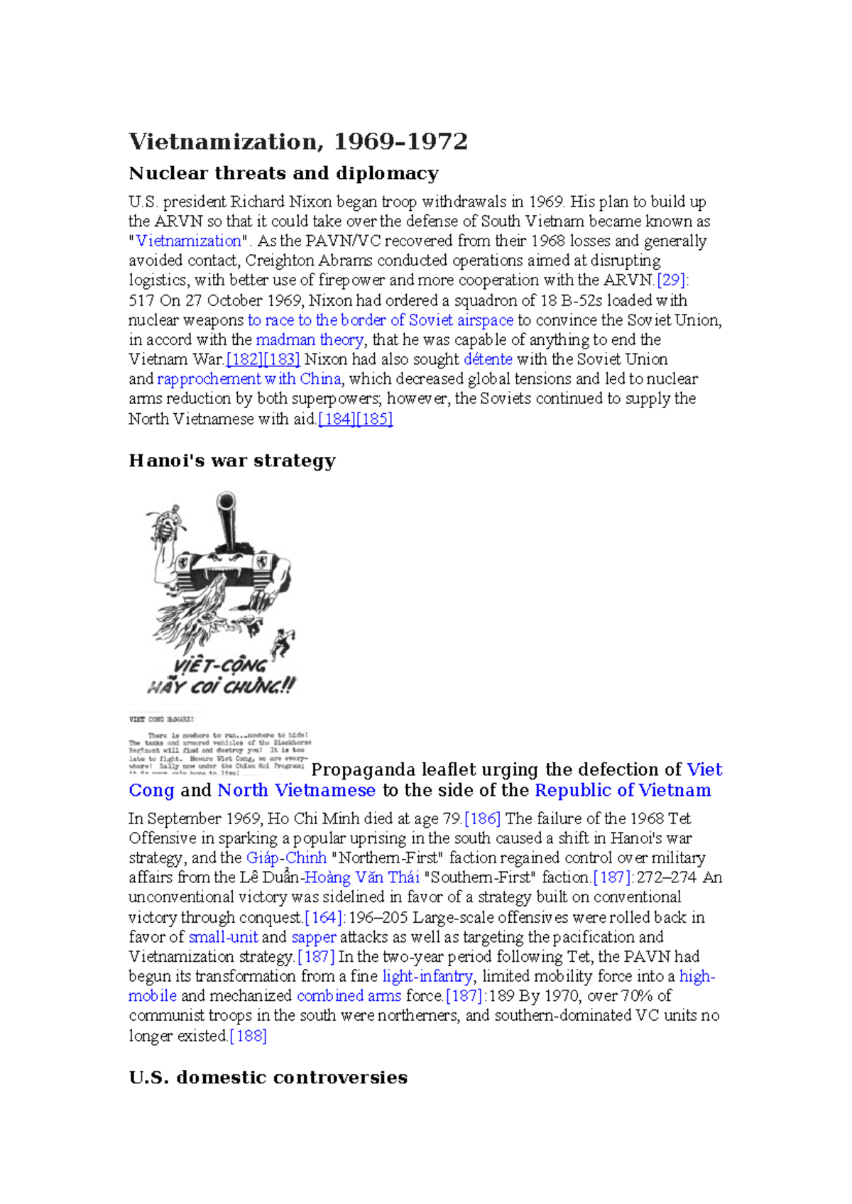Vietnamization - president Richard Nixon began troop withdrawals in ...