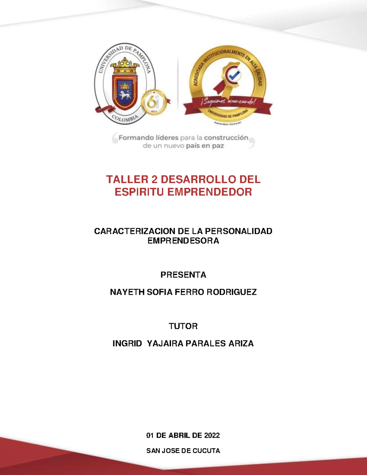 Espiritu Emprendedor Taller 2 1 Taller 2 Desarrollo Del Espiritu