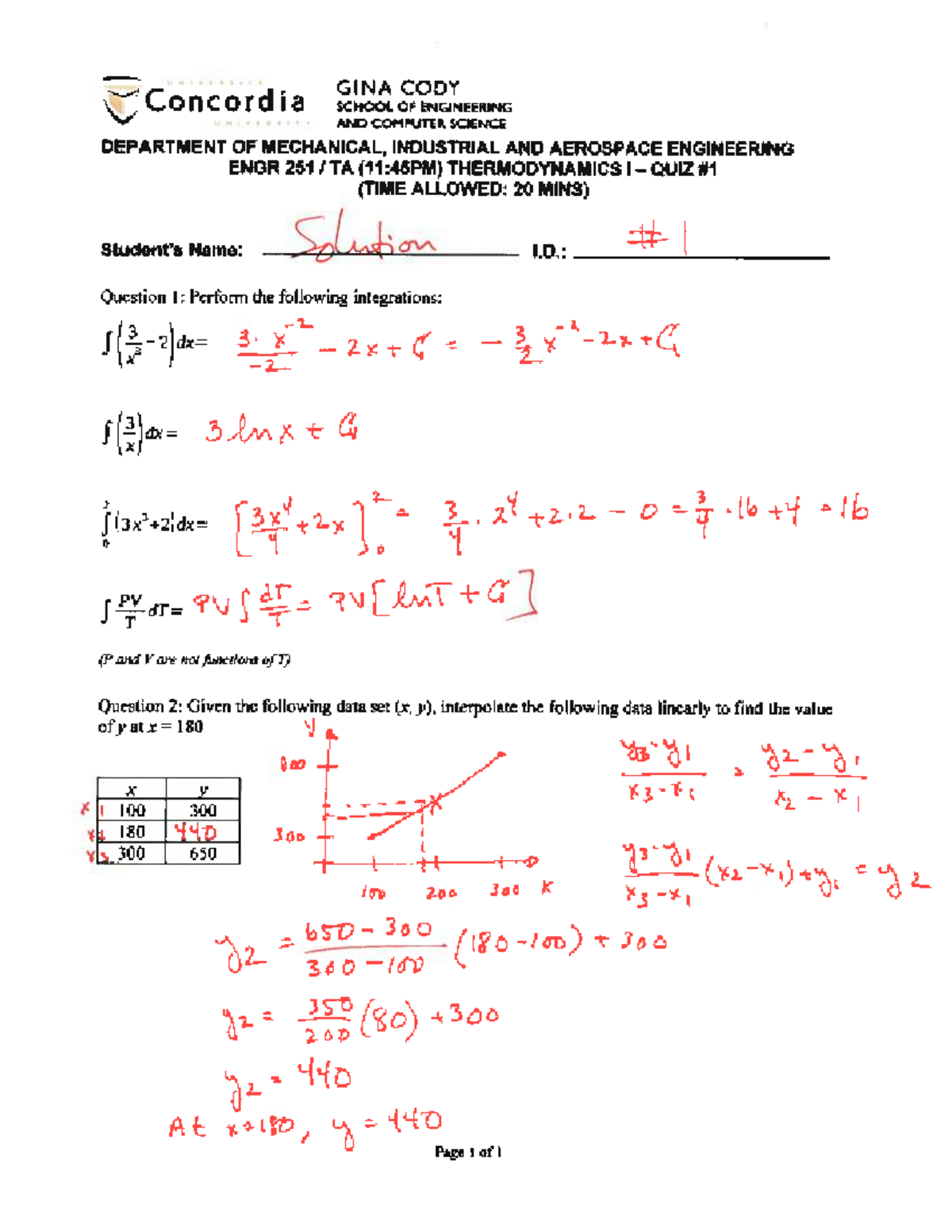 Quiz1 solution TA compressed - ENGR 251 - Studocu