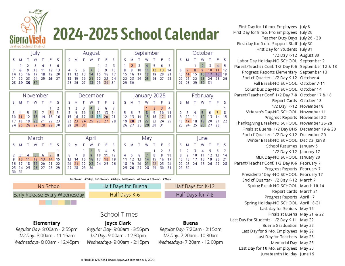 2024-2025 School Calendar - July S M T W T F S 1 2 3 4 5 6 7 8 9 10 11 ...