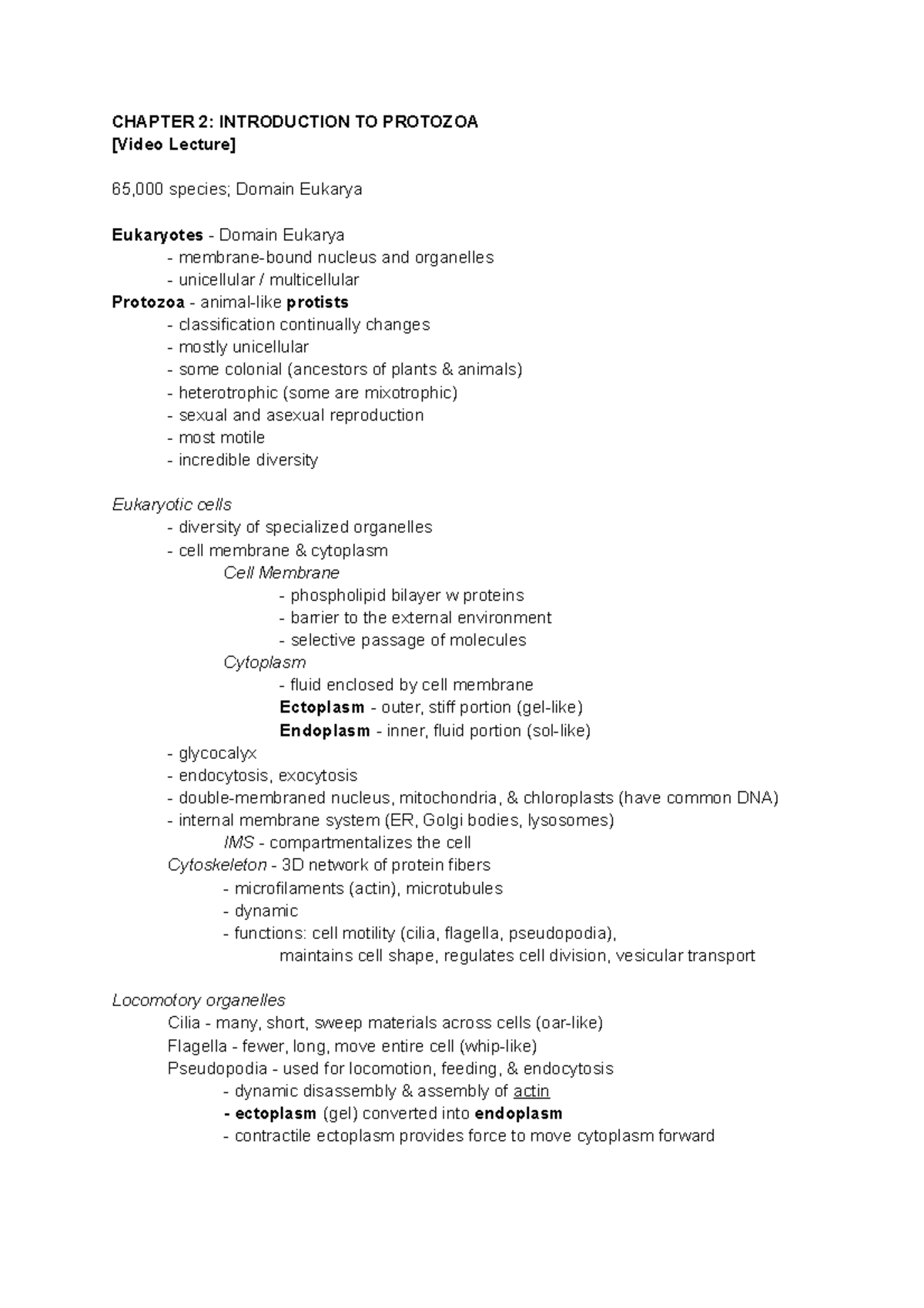 CH2 Intro to Protozoans - CHAPTER 2: INTRODUCTION TO PROTOZOA [Video ...