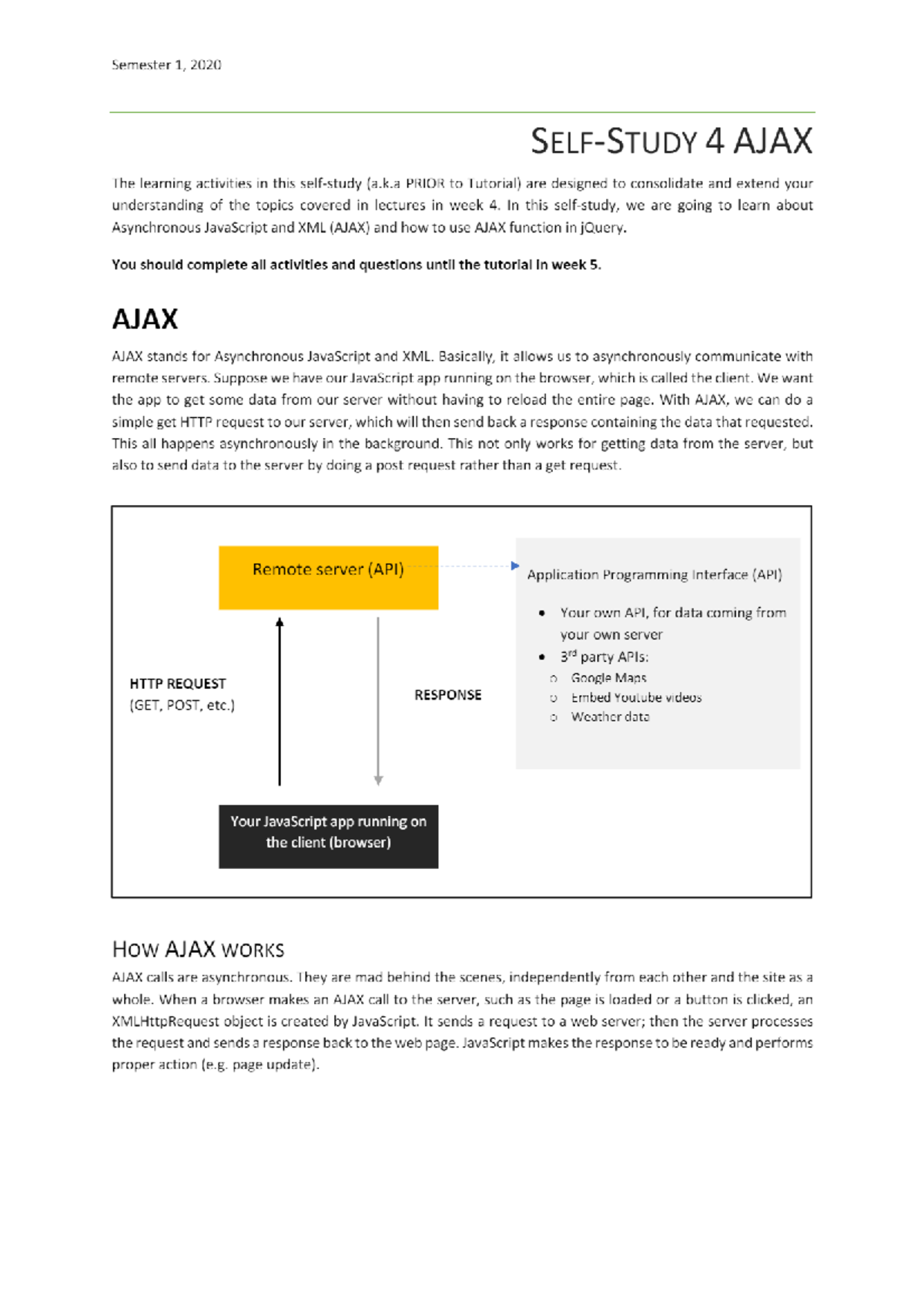 SS4 AJAX - KIT502 Web Development - K7I - UTAS - Studocu